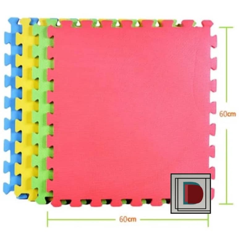 PUZZLE PLAYTIME RUBBER MAT 60X60 BIG (4)PCS ASSORTED COLOR | Lazada PH
