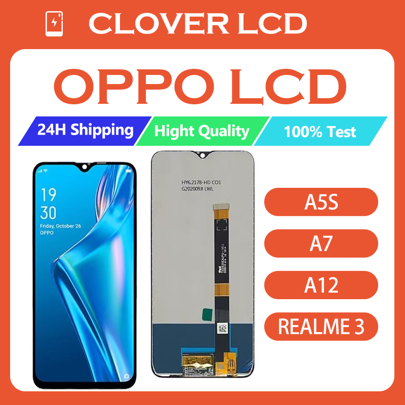 OPPO LCD A5S A7 A12 Realme 3 LCD Digital Touch Screen Display Frame ...