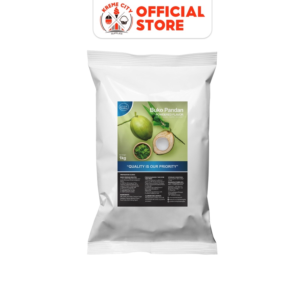 Top Creamery Buko Pandan Powdered Flavor 1kg | Lazada PH