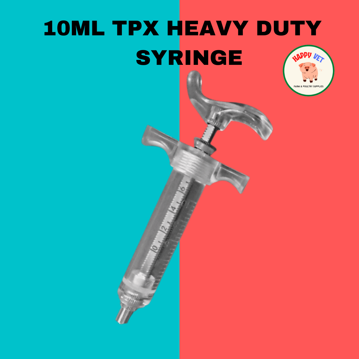 10 mL TPX Syringe Heavy Duty with Dosage Lock Veterinary Syringe 10 ml ...