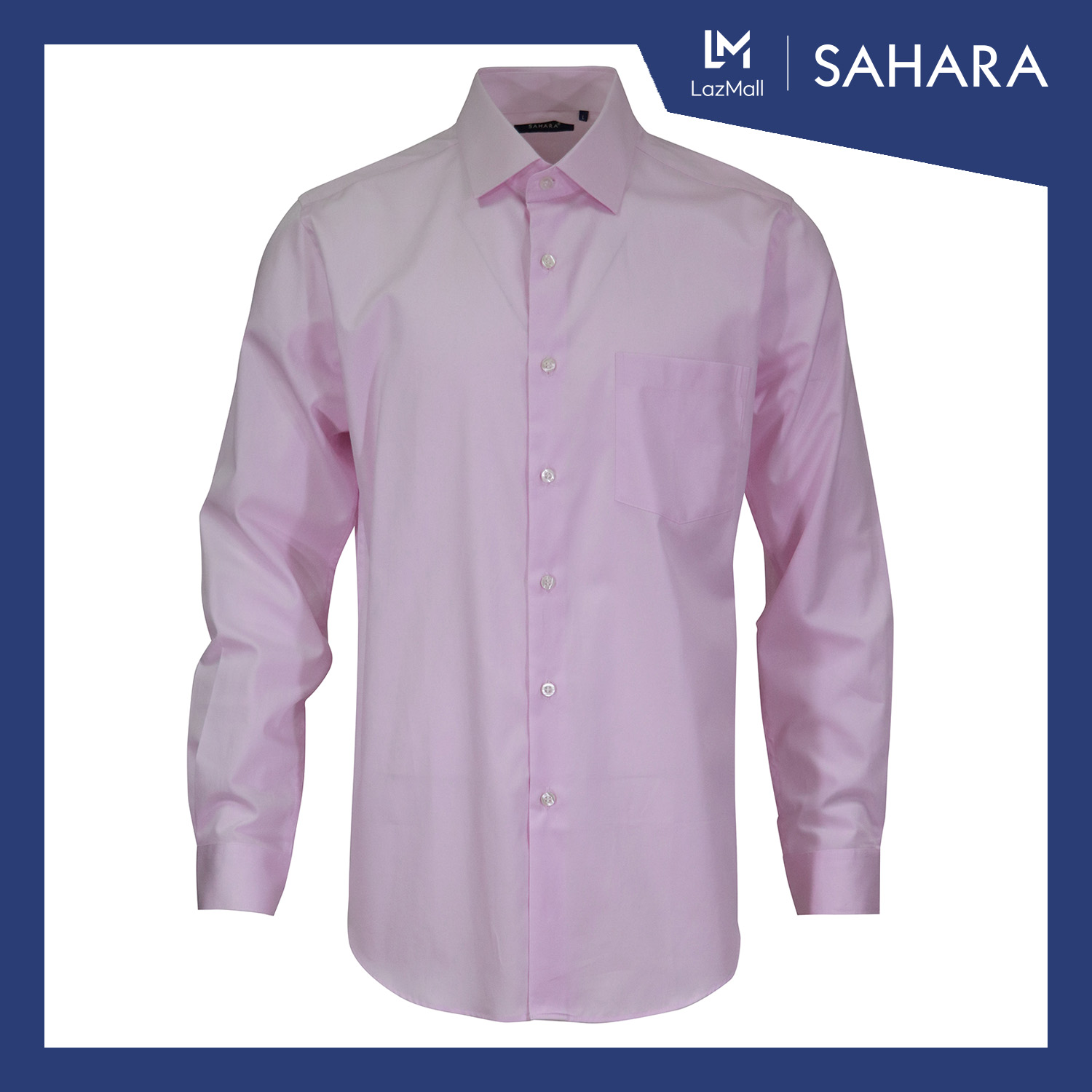 Sahara Men's Basic Fit Plain Long Sleeve Shirt w/ Widespread Collar ...