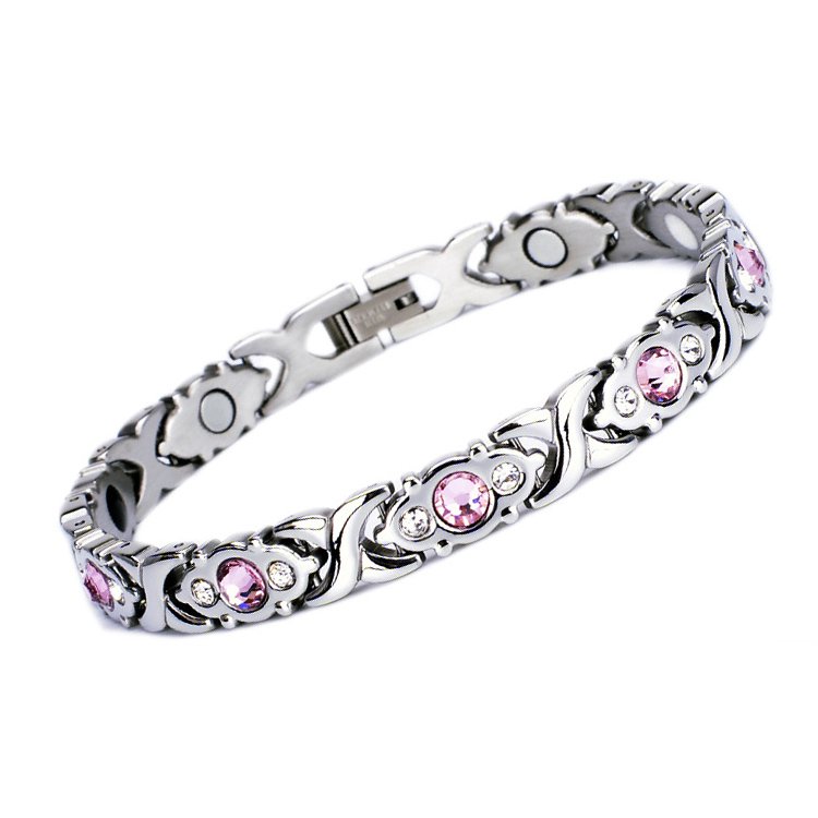 Sunrichh Pink Diamond Magnet Bracelet Can Promote Metabolism and Blood ...