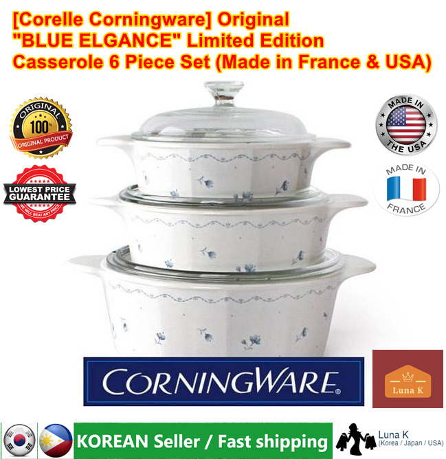 [Corelle Corningware] Original "BLUE ELGANCE" Limited Edition Casserole ...