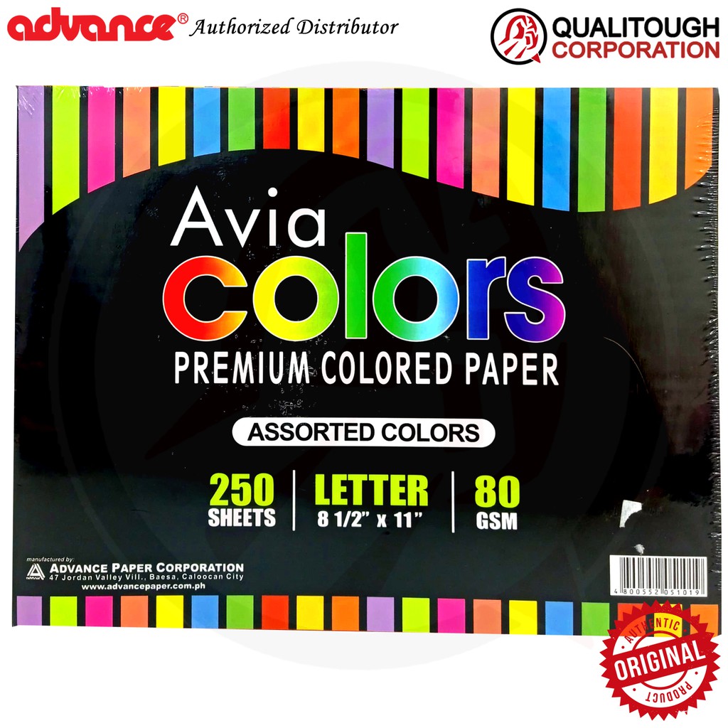 Avia colored paper neon long short colors 80 gsm 250 sheets letter ...