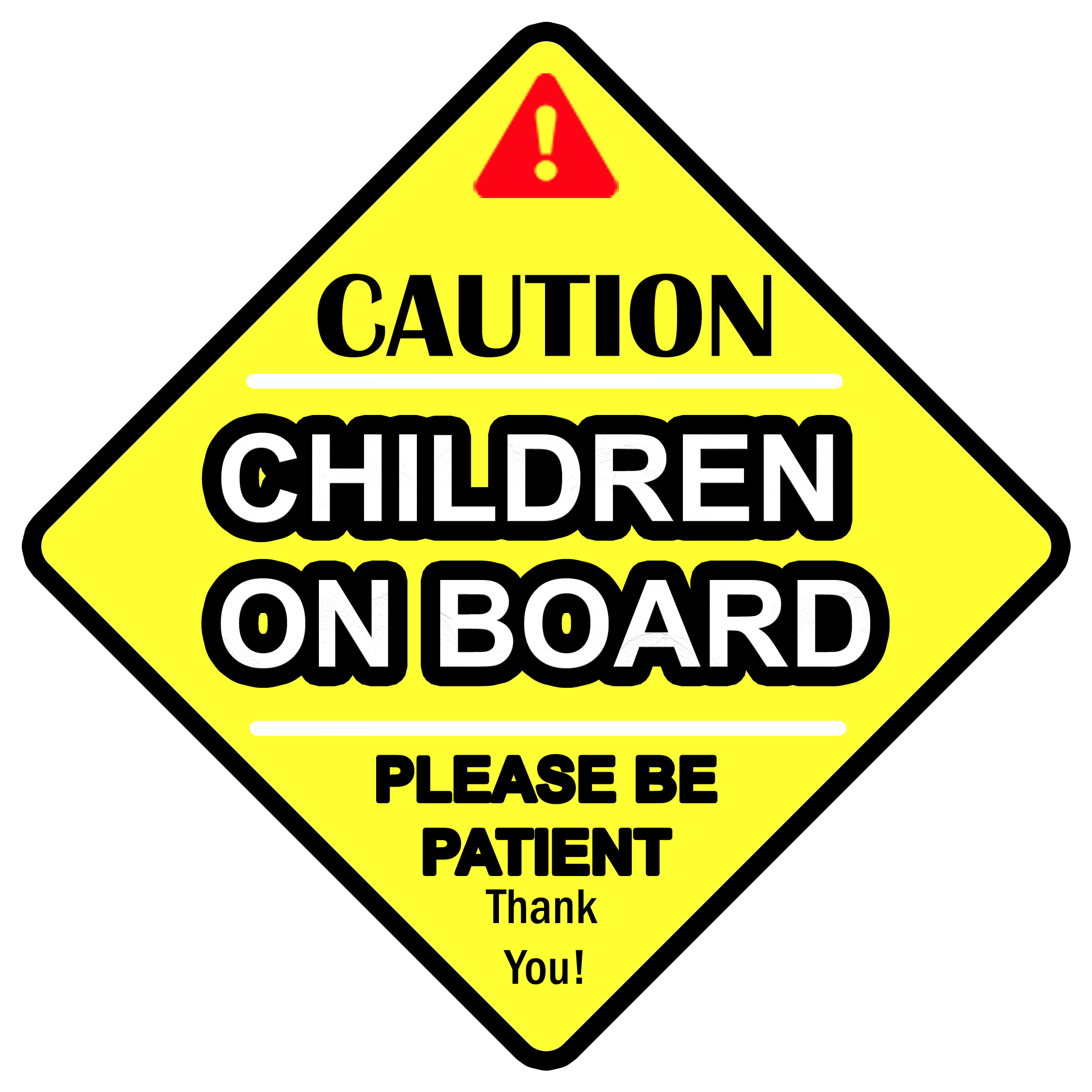 diamond signage children on board, child on board. waterproof vinyl ...