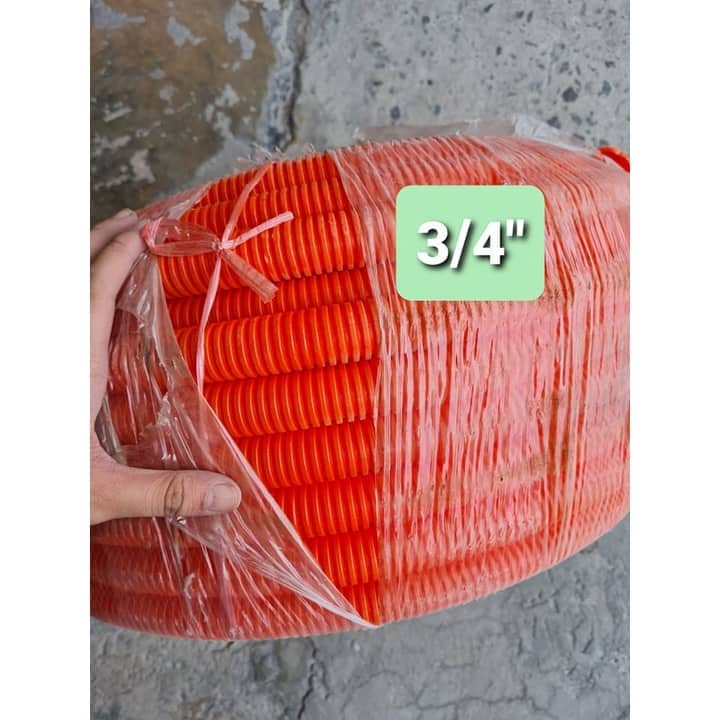 Wire Flexible Hose 1/2" 3/4" (50 meters per roll) Orange Conduit Flexible Hose Electrical ...