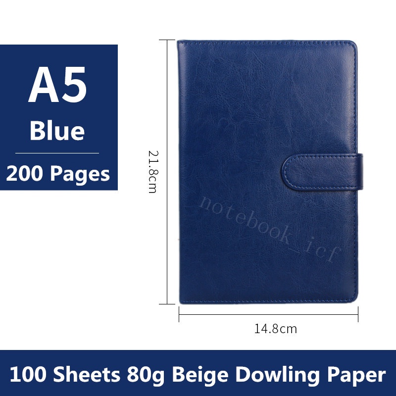 Onhand A5 Retro PU Leather Business Note book With Magnetic Snap Line ...