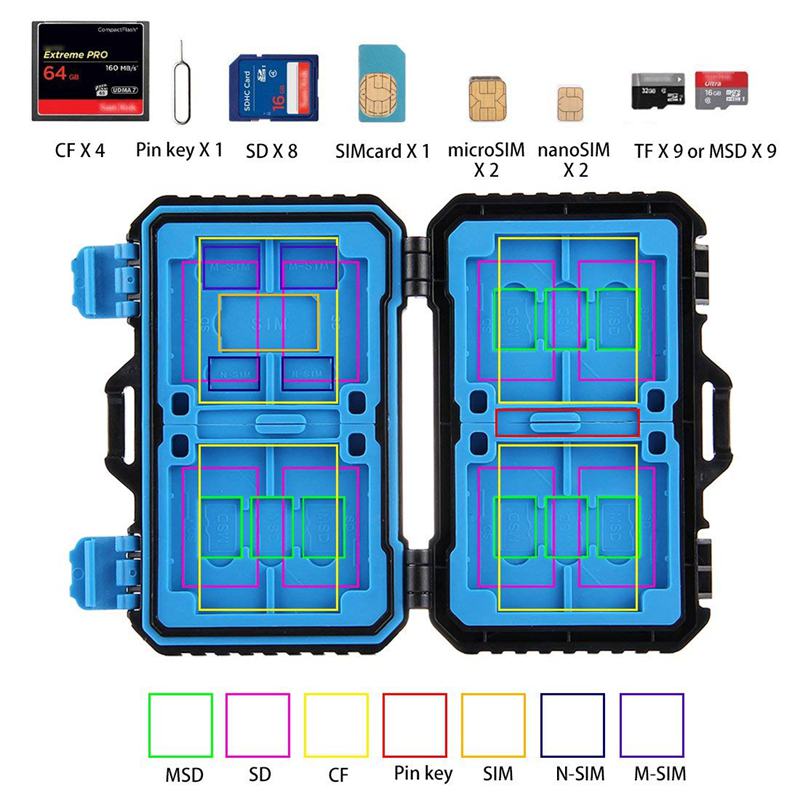 PULUZ Waterproof 27 Slots Memory Cards Case Stocker Shell Protector ...