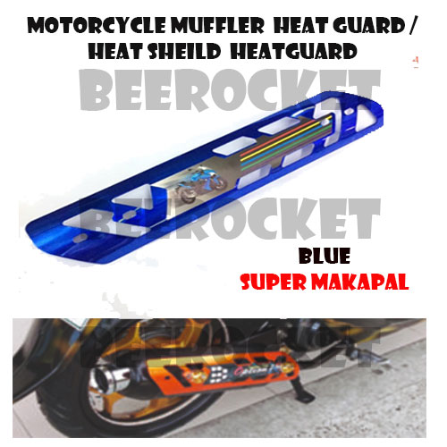 Thick Full Alloy Motorcycle Muffler Heat Guard Cover Shield Honda Wave ...