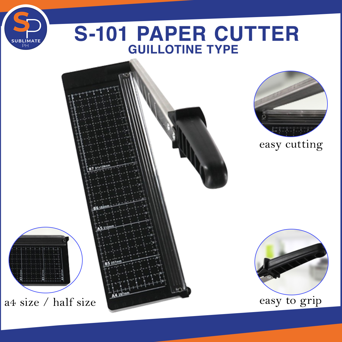 Officom Paper Cutter A4 Size S-101 Plastic Base Guillotine Paper ...