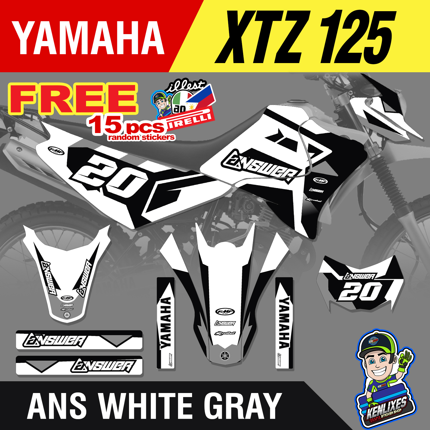 YAMAHA XTZ 125 Full Decals Sticker Body (Ans Edition) | Lazada PH