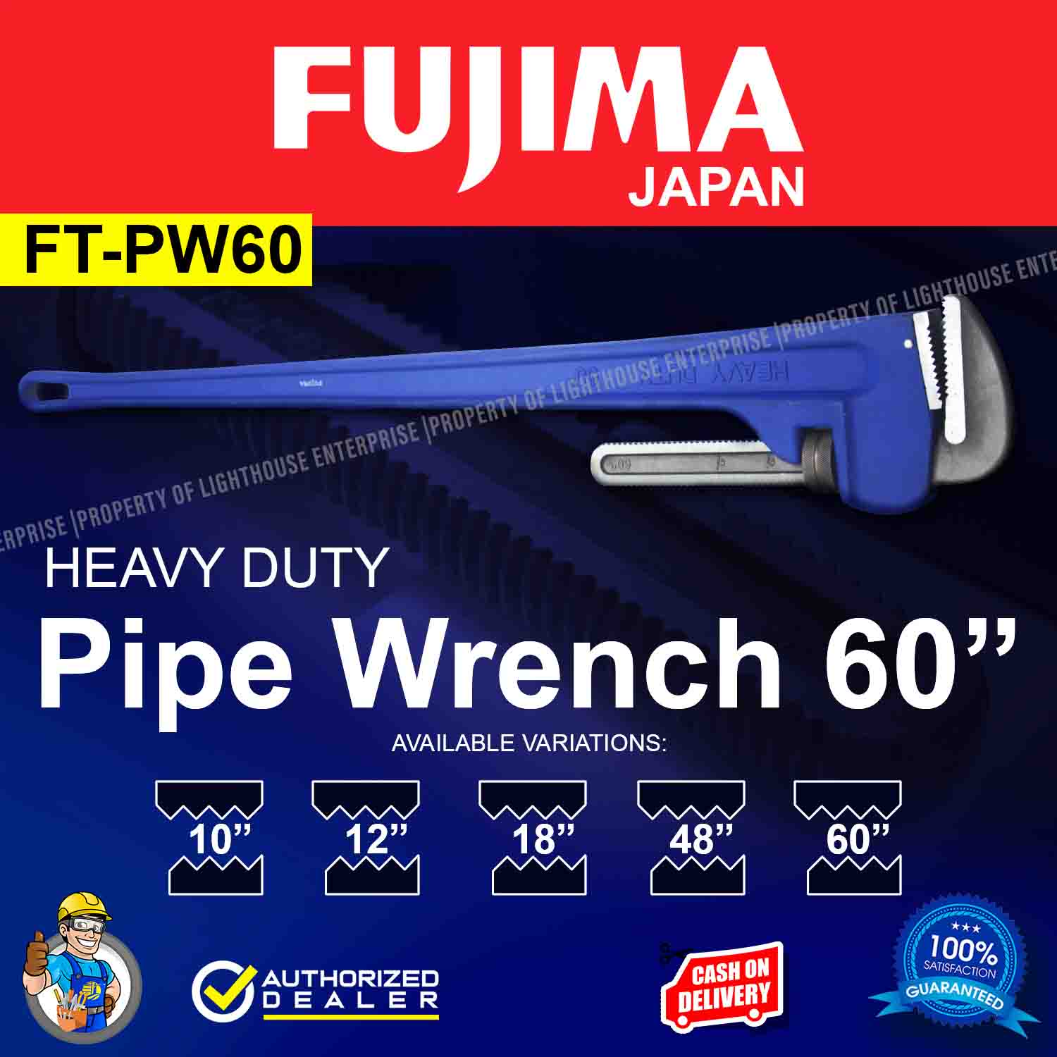 FUJIMA Japan Heavy Duty Plumber Pipe Wrench (48", 60") LIGHTHOUSE ...