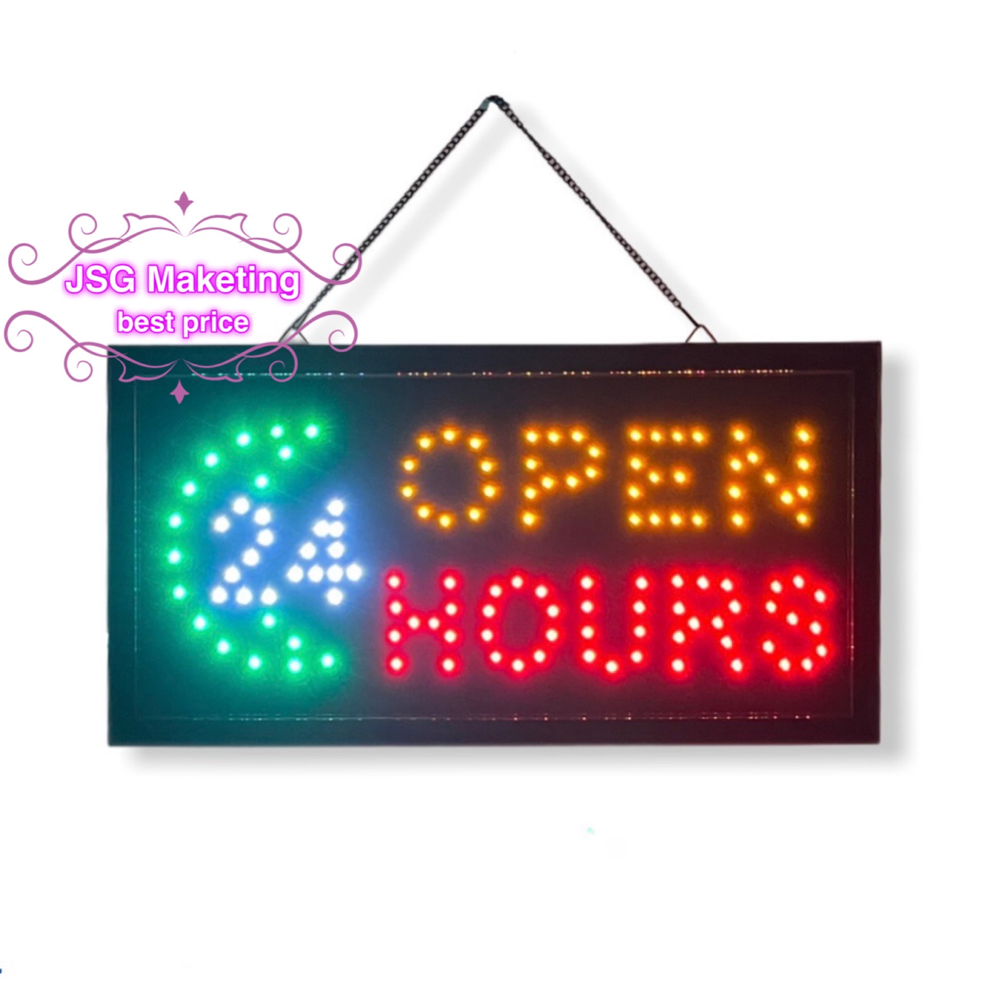 Energy saving light billboard Flashing Mode OPEN 24 HOURS-LED SIGN ...