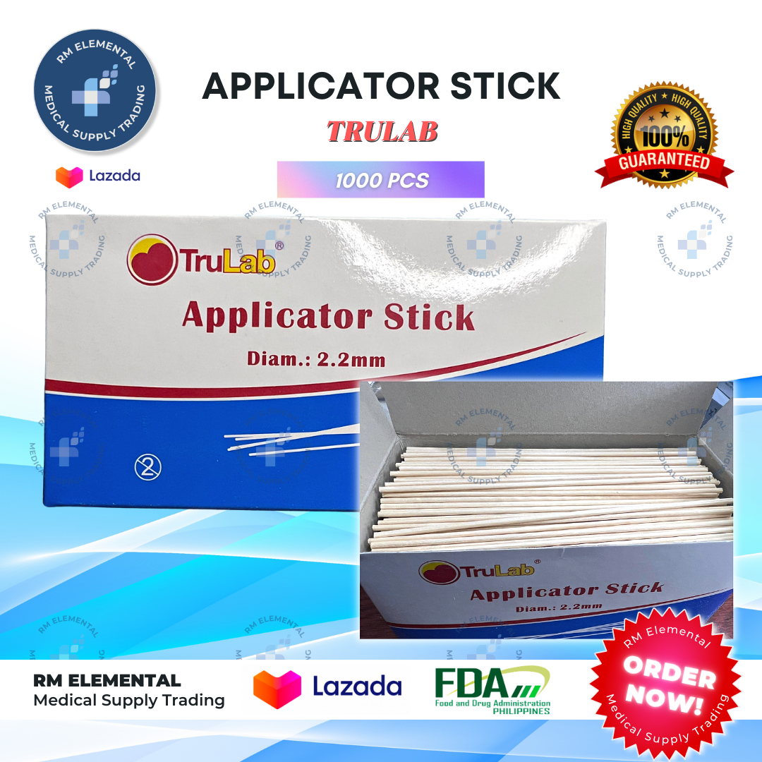 Trulab Non Sterile Wooden Applicator Sticks 2.5mm (1 box -1,000pcs 6 ...