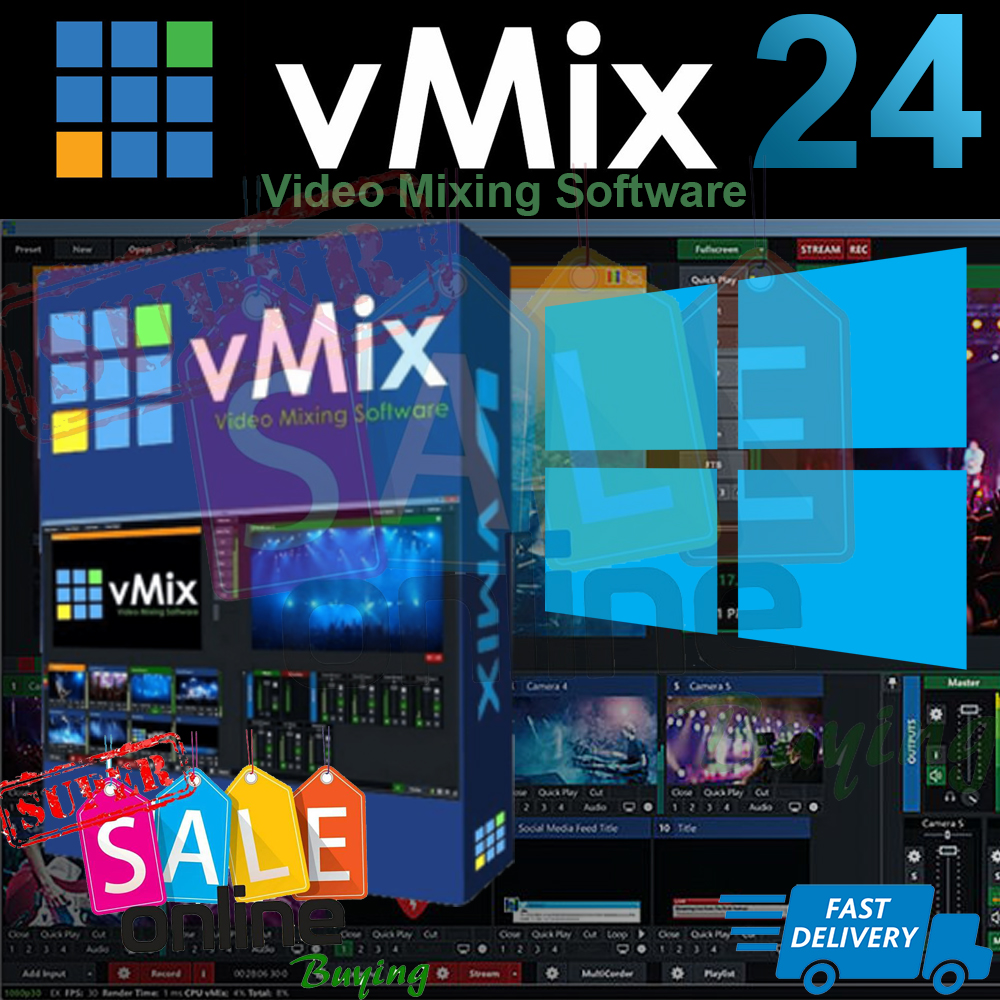 vMix Pro 24 Video Mixing 64bit Lifetime for Windows 10 11 Send through ...
