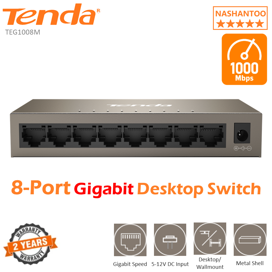 Tenda 8Port/16Port/24Port Gigabit Ethernet Switch 10/100/1000 Mbps Auto ...