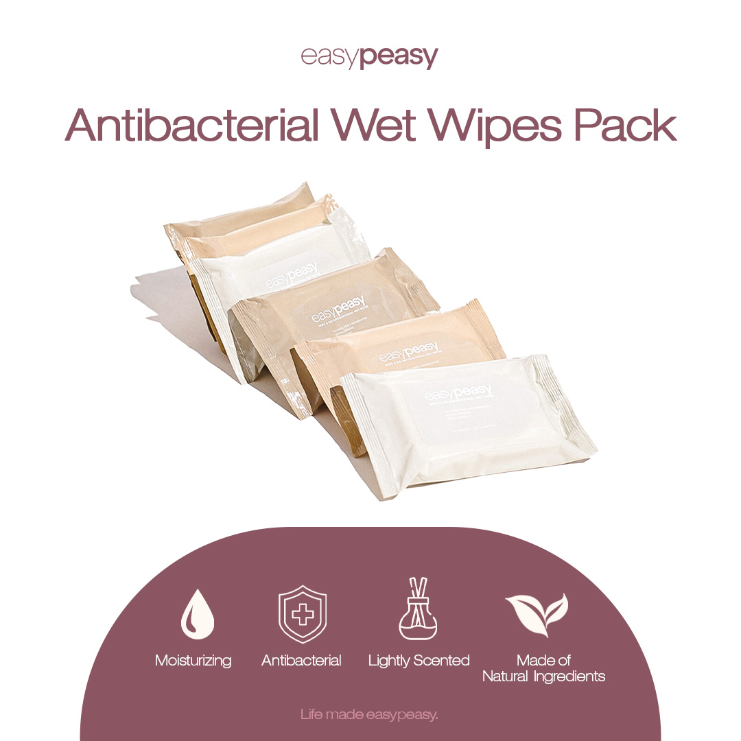 EASYPEASY Wipe & Go Antibacterial Wet Wipes Pack of 6 | Lazada PH