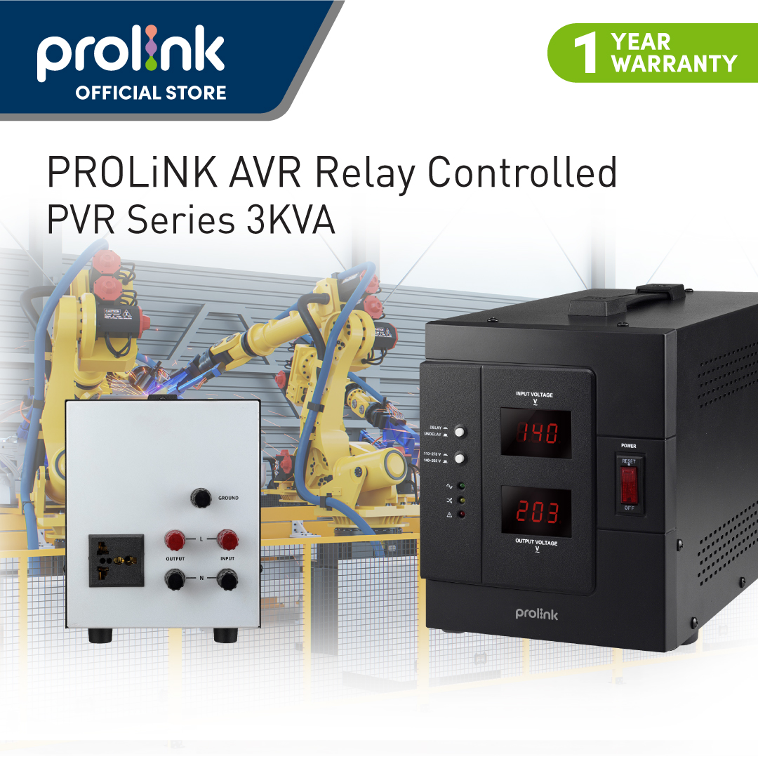 Prolink PVR3000D 3KVA/2400W Automatic Voltage Regulator (AVR) Voltage ...