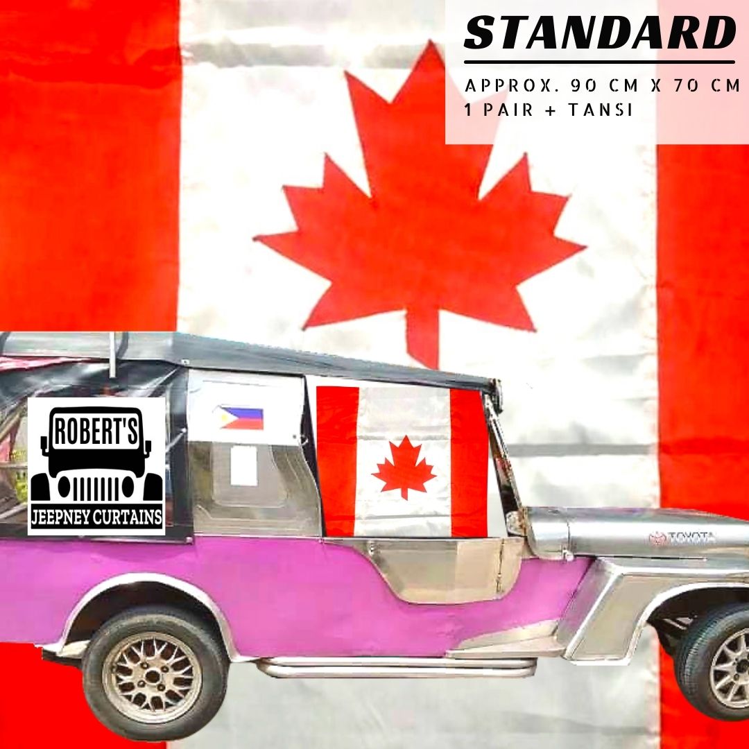 (Flag Canada) Tricycle Owner Jeepney Curtain Trapal Sun and Rain Cover ...
