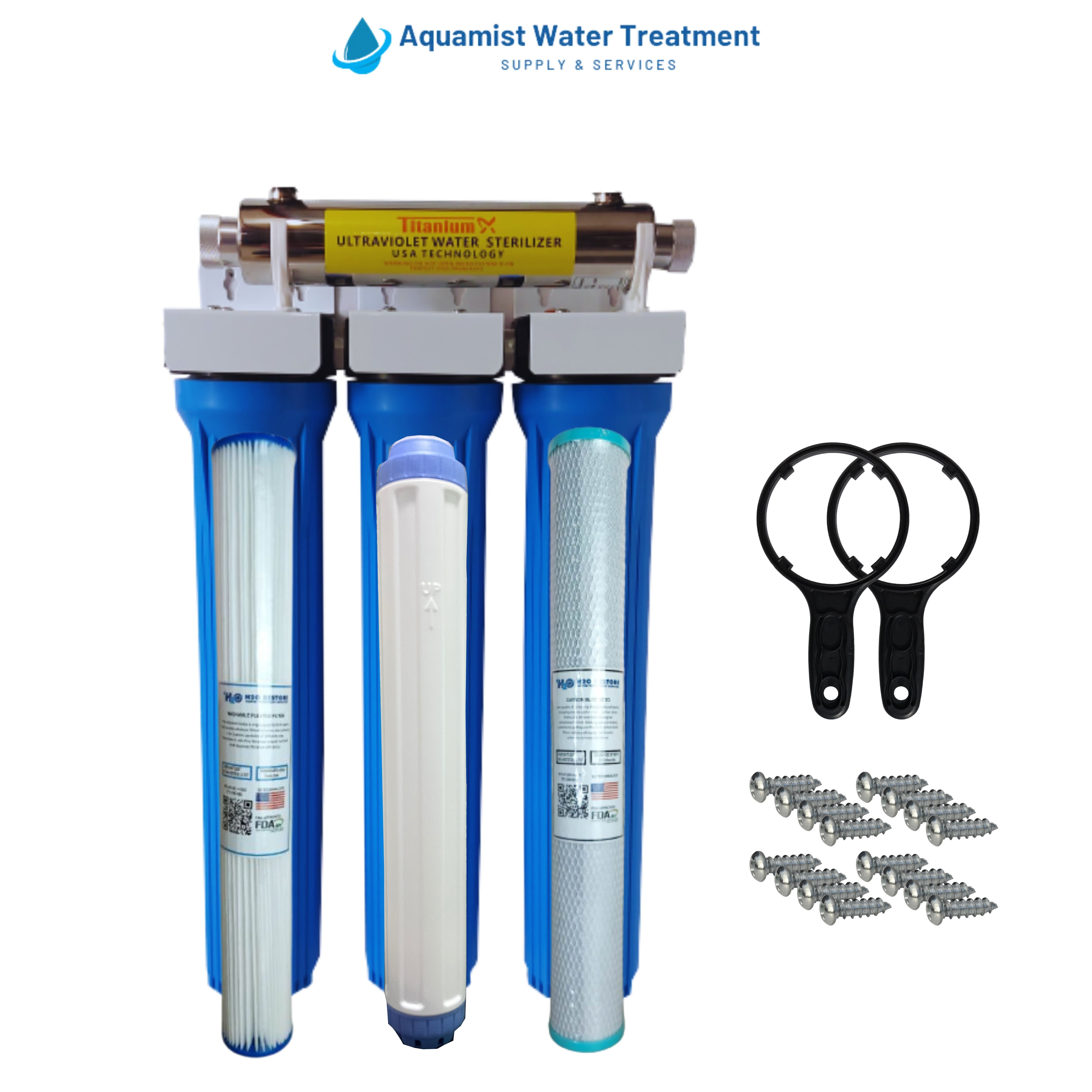 3 Stages Water Filter Refillable Deepwell Premium Heavy Duty Complete ...