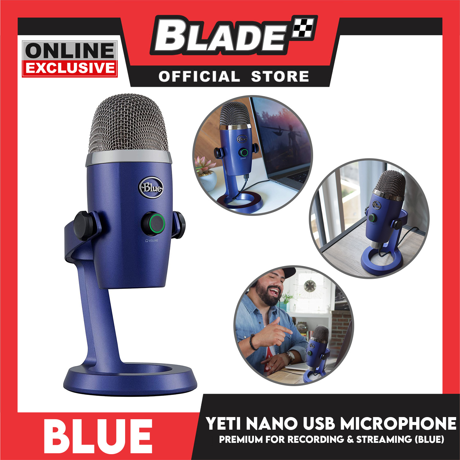 BlueYeti Nano USB Microphone Premium for Recording and Streaming (Vivid ...