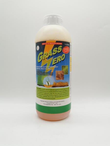 GRASS ZERO WEEDKILLER GLYPHOSATE 480 SL NON SELECTIVE HERBECIDE 1 LITER ...