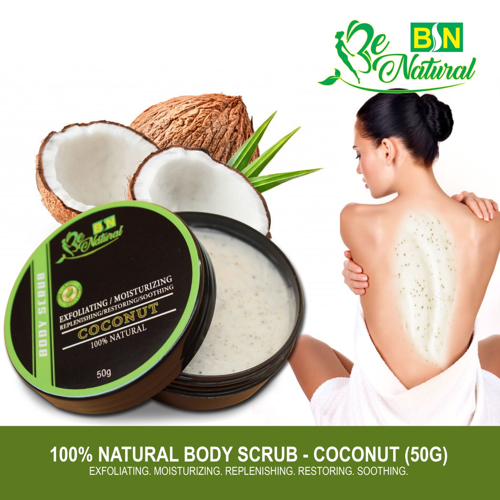 Be Natural Body Scrub Coconut Skincare Ultra Hydrating and Natural ...