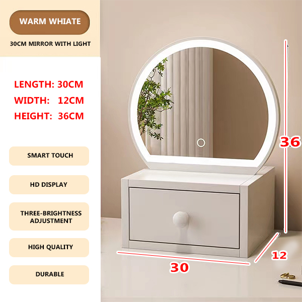 LED Vanity Mirror Face Make up Mirror Touch Control lights Desktop ...