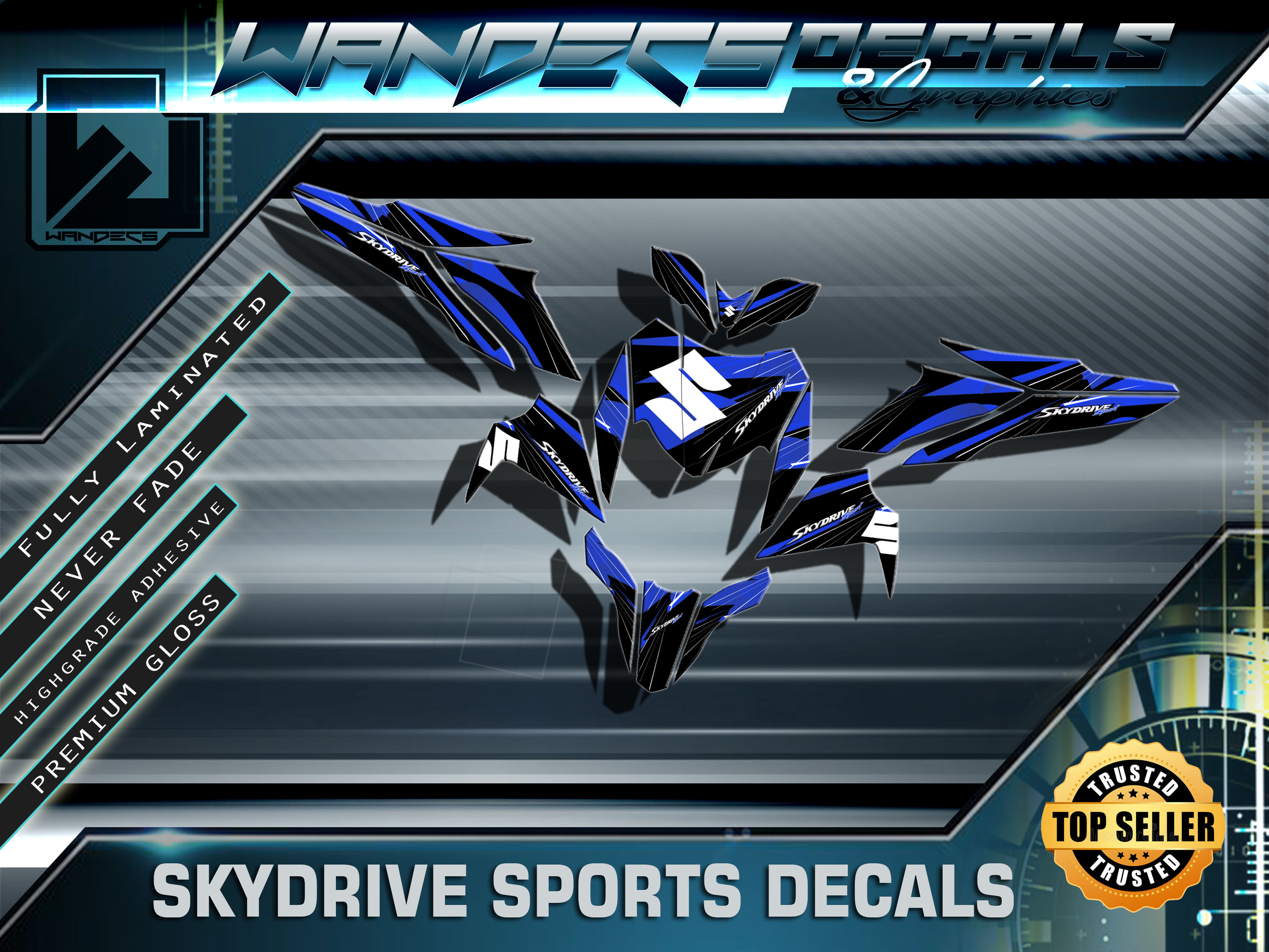 SKYDRIVE SPORTS DECALS - STRIPS Design by: Wandecs | Lazada PH
