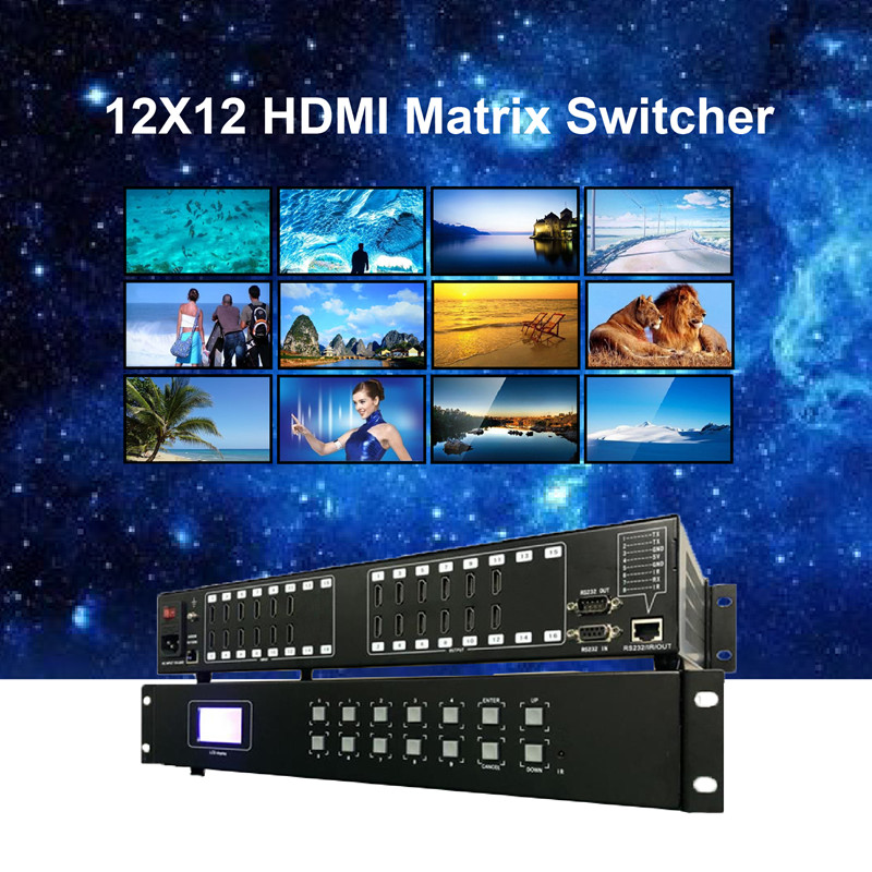 HDMI 12X12 HD1080P digital matrix switcher 12 in and 12 out TV matrix ...