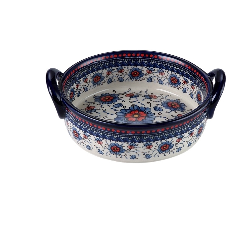 Rod Ceramic Baking Dish Serving Plate with Dual Handle / Nordic Rod ...