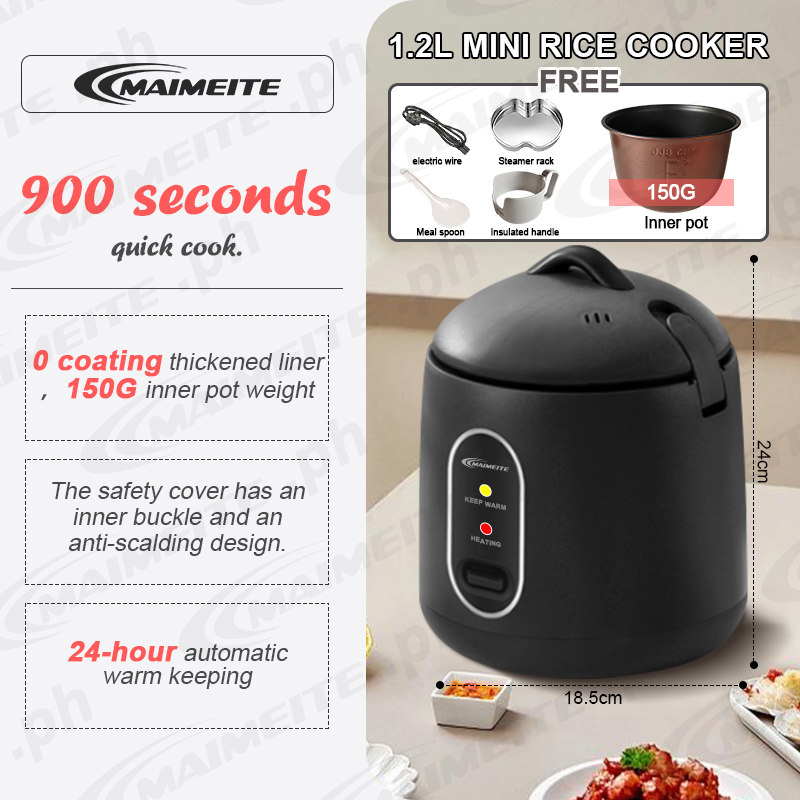 MAIMEITE Mini Rice Cooker 2L With Steamer Small Multifunctiona Rice ...