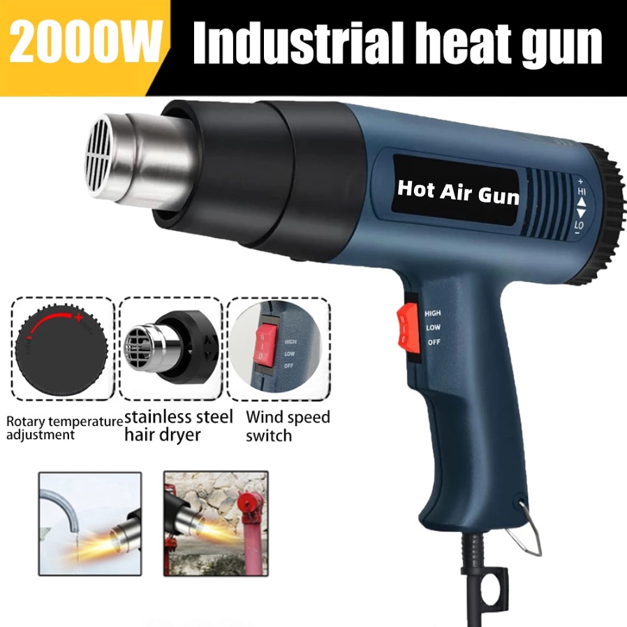 Heat Gun 2000W 220V EU Plug Industrial Temperature Regulating Liquid ...