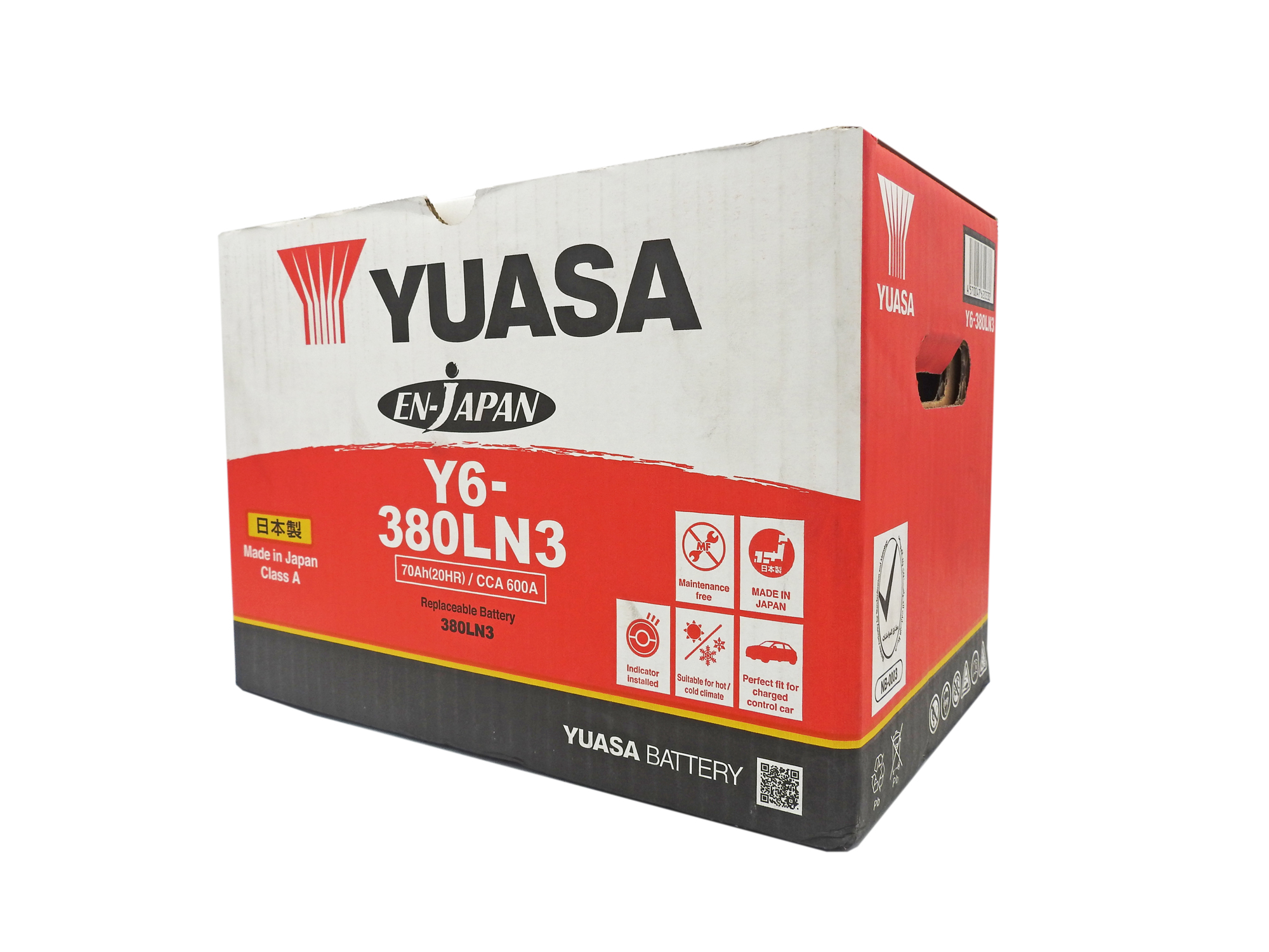 Yuasa DIN66 380LN3 Y6 Series Maintenance Free Automotive Battery (Japan ...