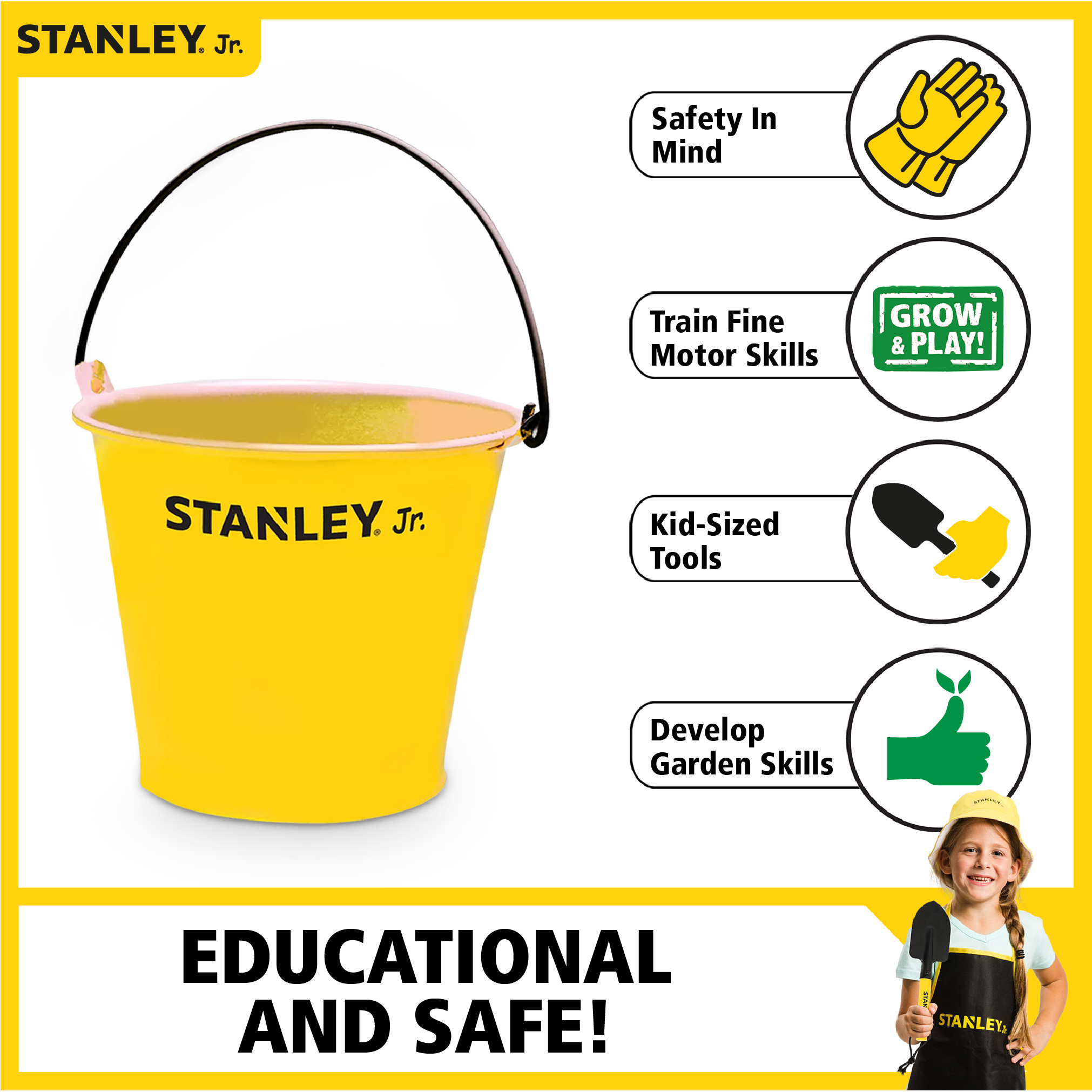 STANLEY Jr. | Mini Garden Metal Pail for Kids (4-inch diameter) - Real ...