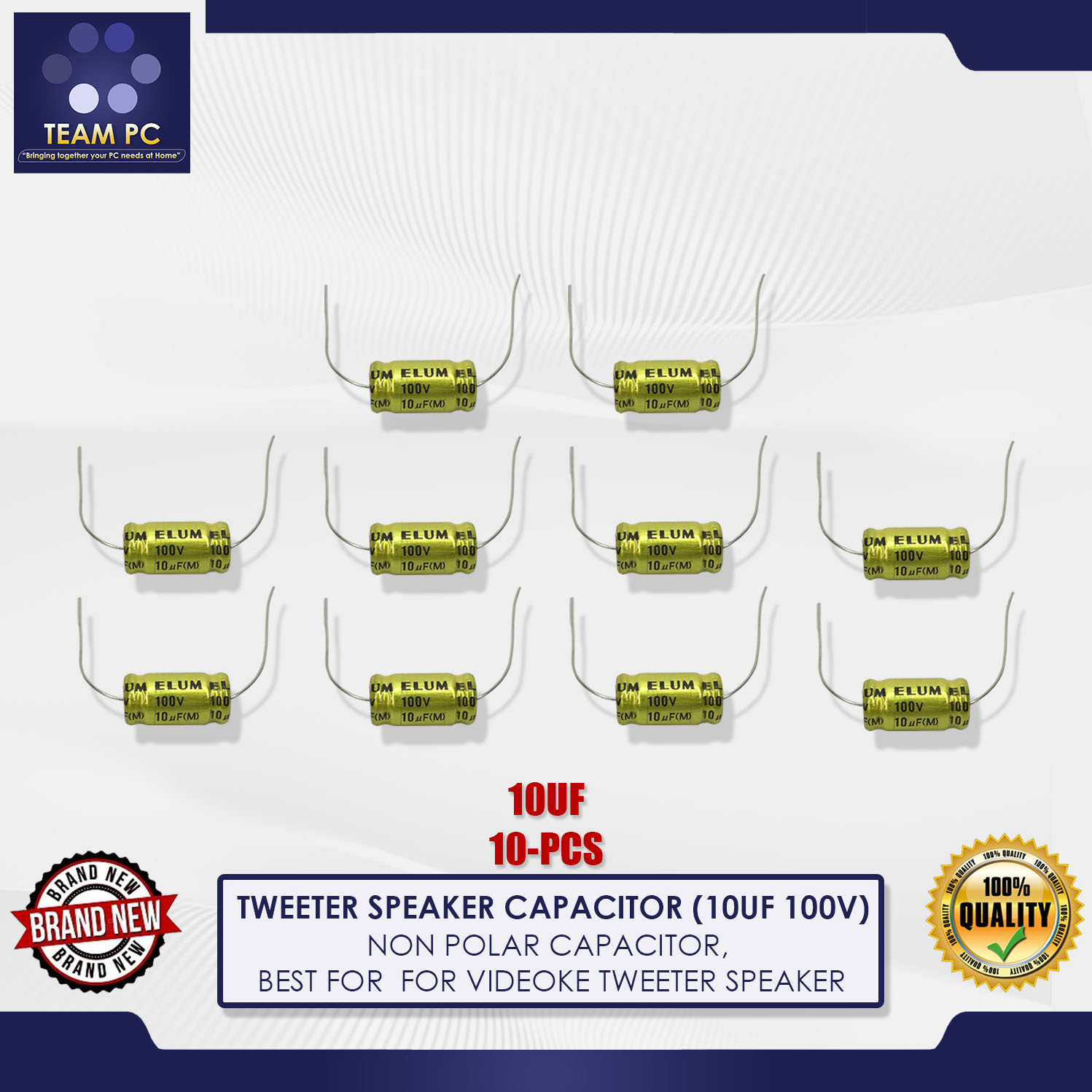 TWEETER SPEAKER CAPACITOR (10UF 100V), NON POLAR CAPACITOR, BEST FOR ...