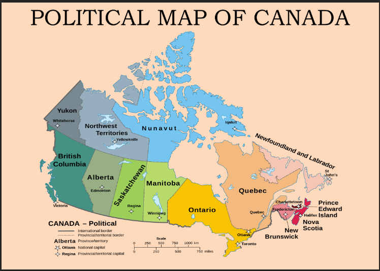 Canada Political Map Waterproof A4 Laminated Chart | Lazada PH