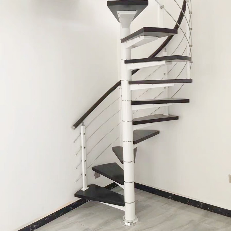 Custom-made solid wood stair with rotating steel and wood stairs ...