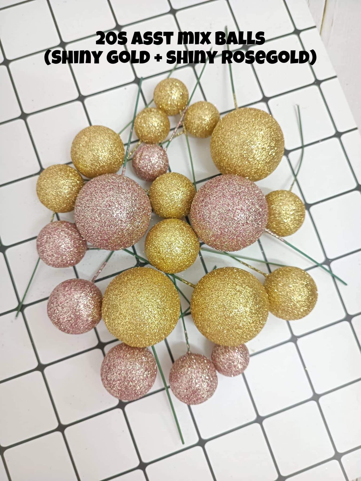 Assorted Ball Toppers Gold Assorted Ball Toppers Silver Assorted Ball ...