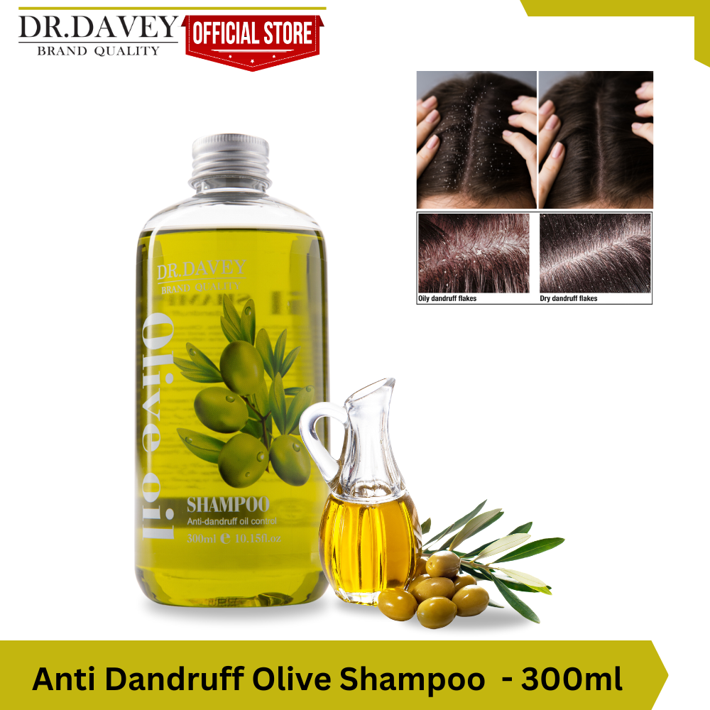 Dr. Davey Olive Oil Shampoo 300ml - Anti-Dandruff, Itch-Free Scalp, Oil ...