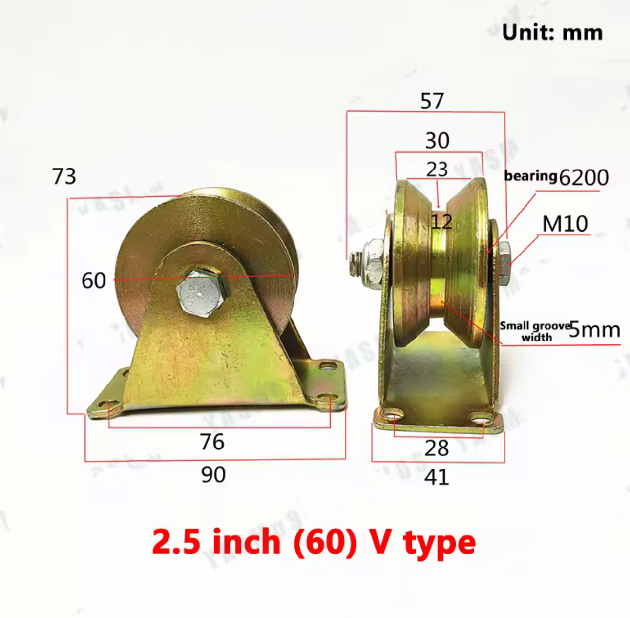 V Groove heavy duty pulley Sliding gate roller wheel Color Steel Pulley ...