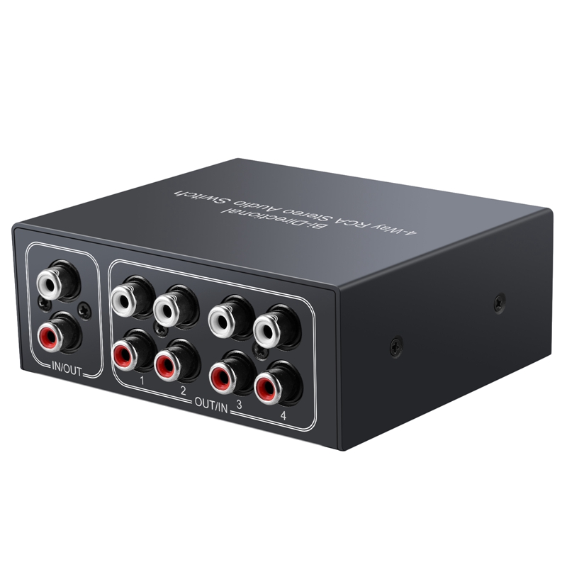 4 Way Bi-Directional RCA Stereo Audio Switch 1 in 4 Out or 4 in 1 Out L ...