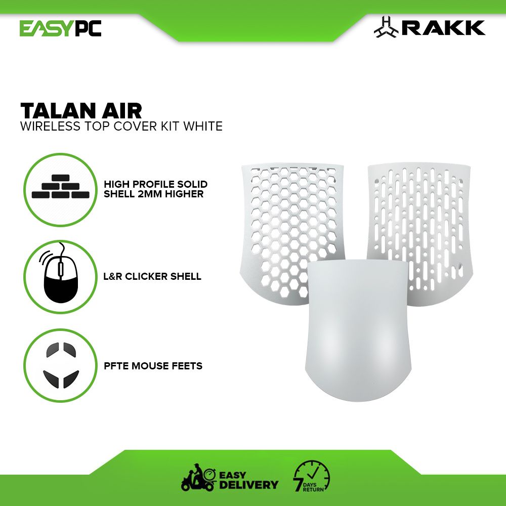 RAKK Talan Air Wireless Top Cover Kit Mint, Pink and Black, White Color, Low Profile Solid Shell ...
