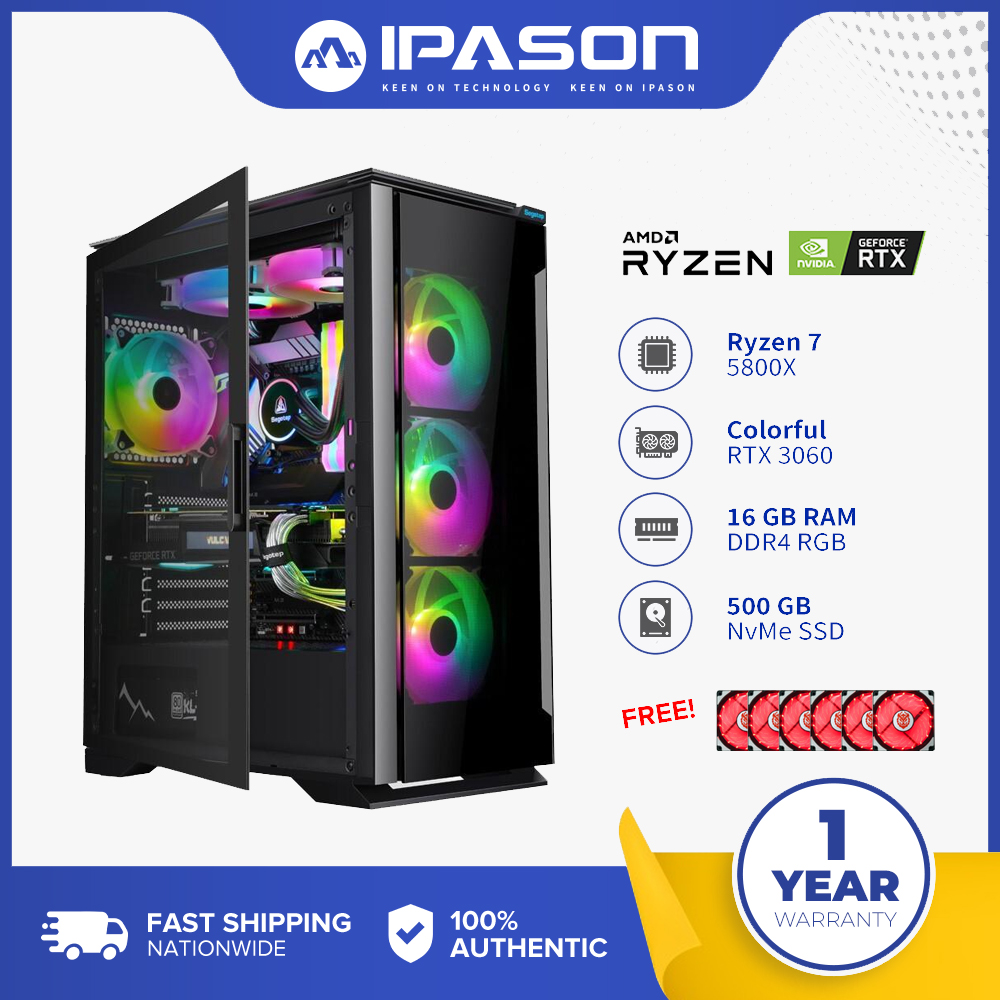Ipason New Launch Gaming PC Ryzen 7 5800X 8 Core 16 Threads Colorful ...
