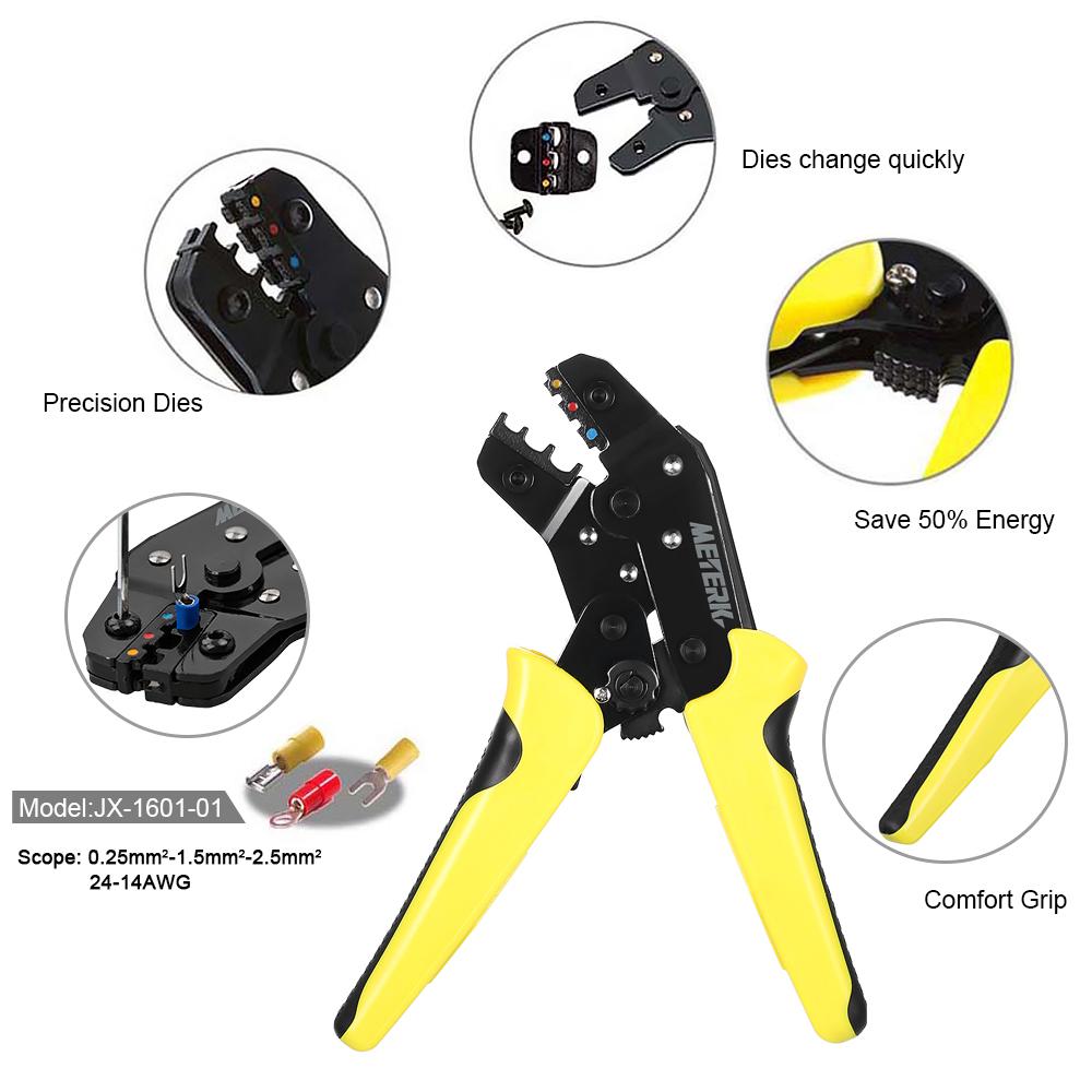 Meterk Professional Wire Crimper Engineering Ratchet Terminal Crimping ...