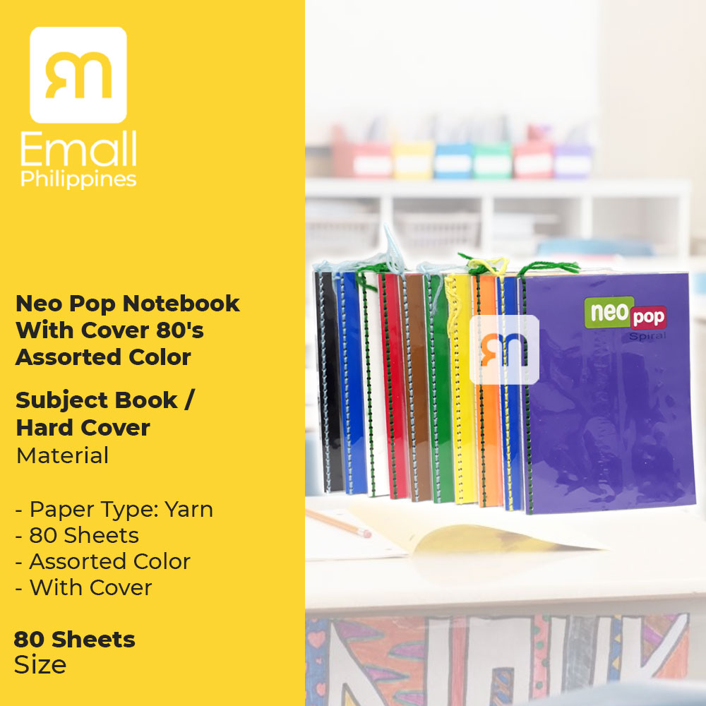 Emall Philippines Neo Pop Yarn Notebook With Cover 80's Assorted Color ...