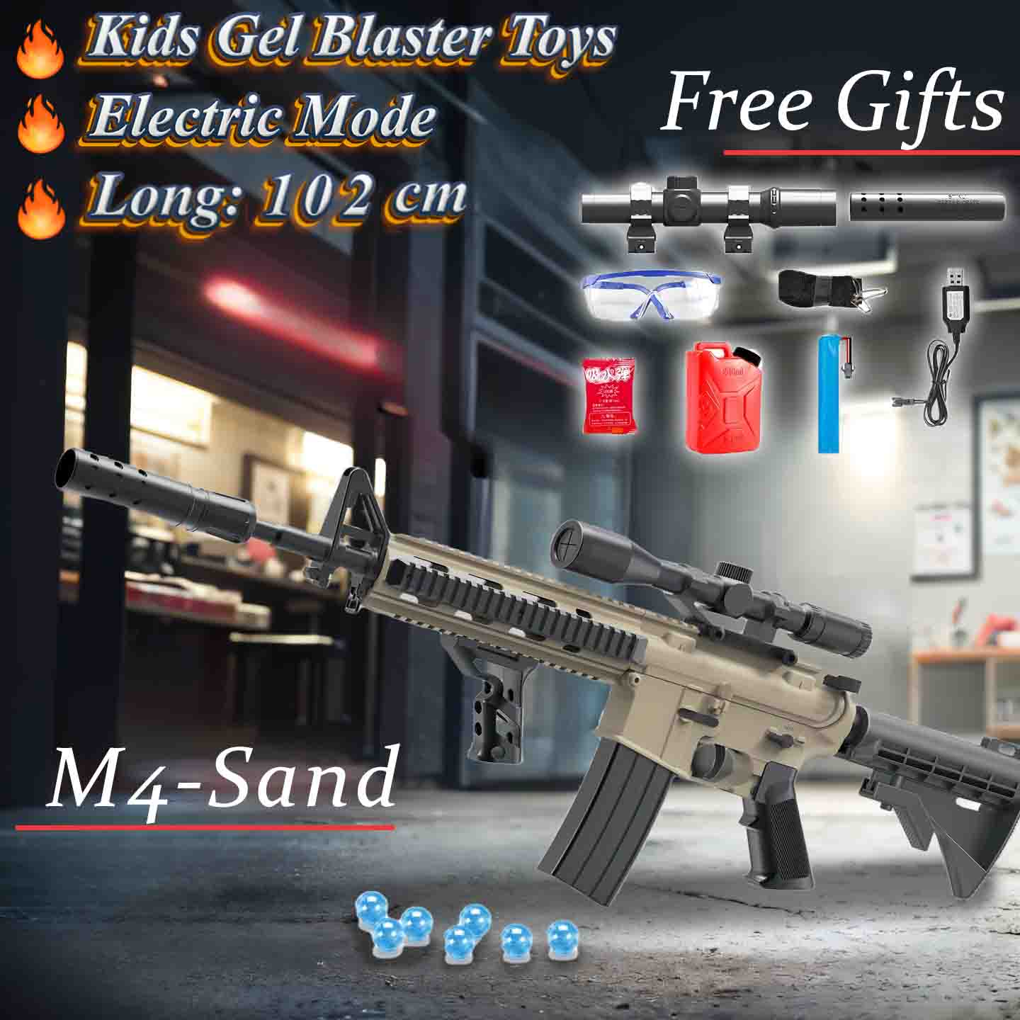 M4 Gel Blaster Toy Gun M4A1 Sand Splatter Ball Gun Water Bead Gel ...