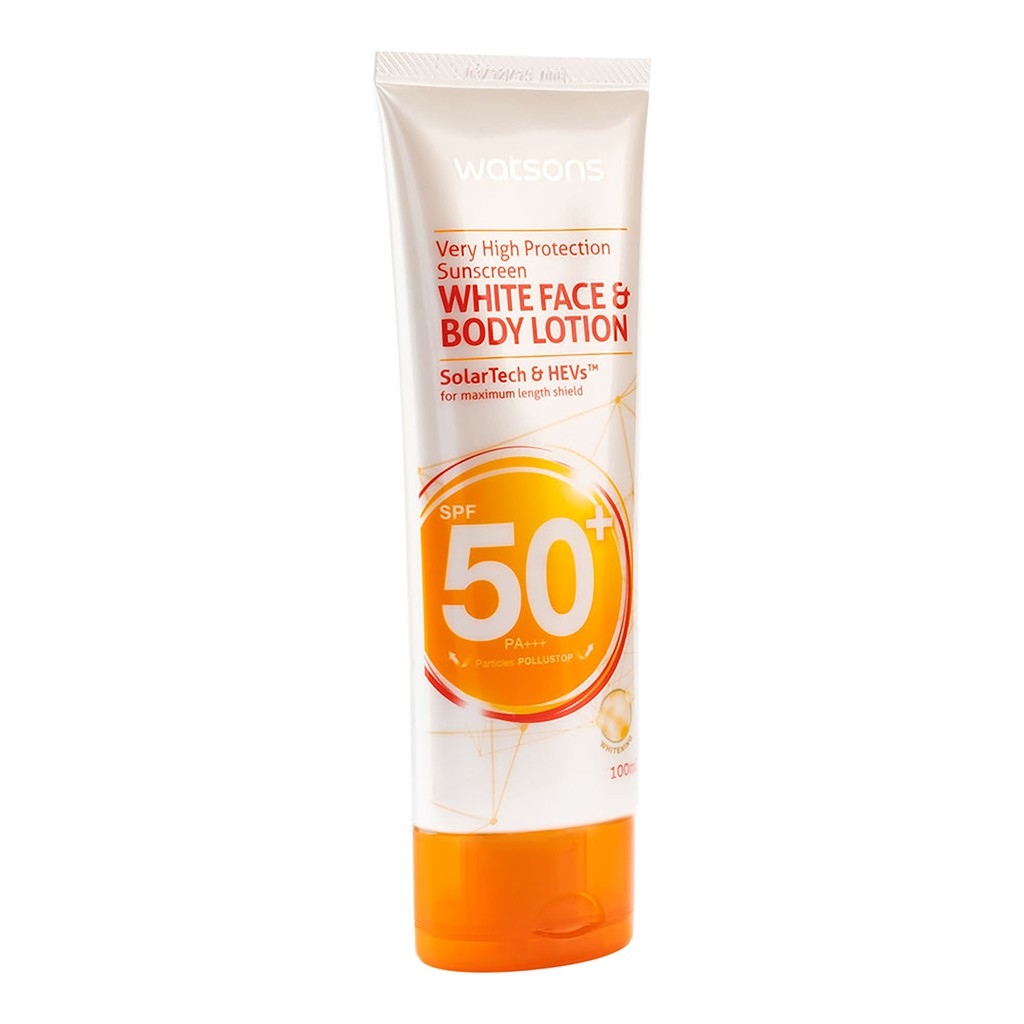 Watsons Very High Protection Sunscreen White Face and Body Lotion SPF ...