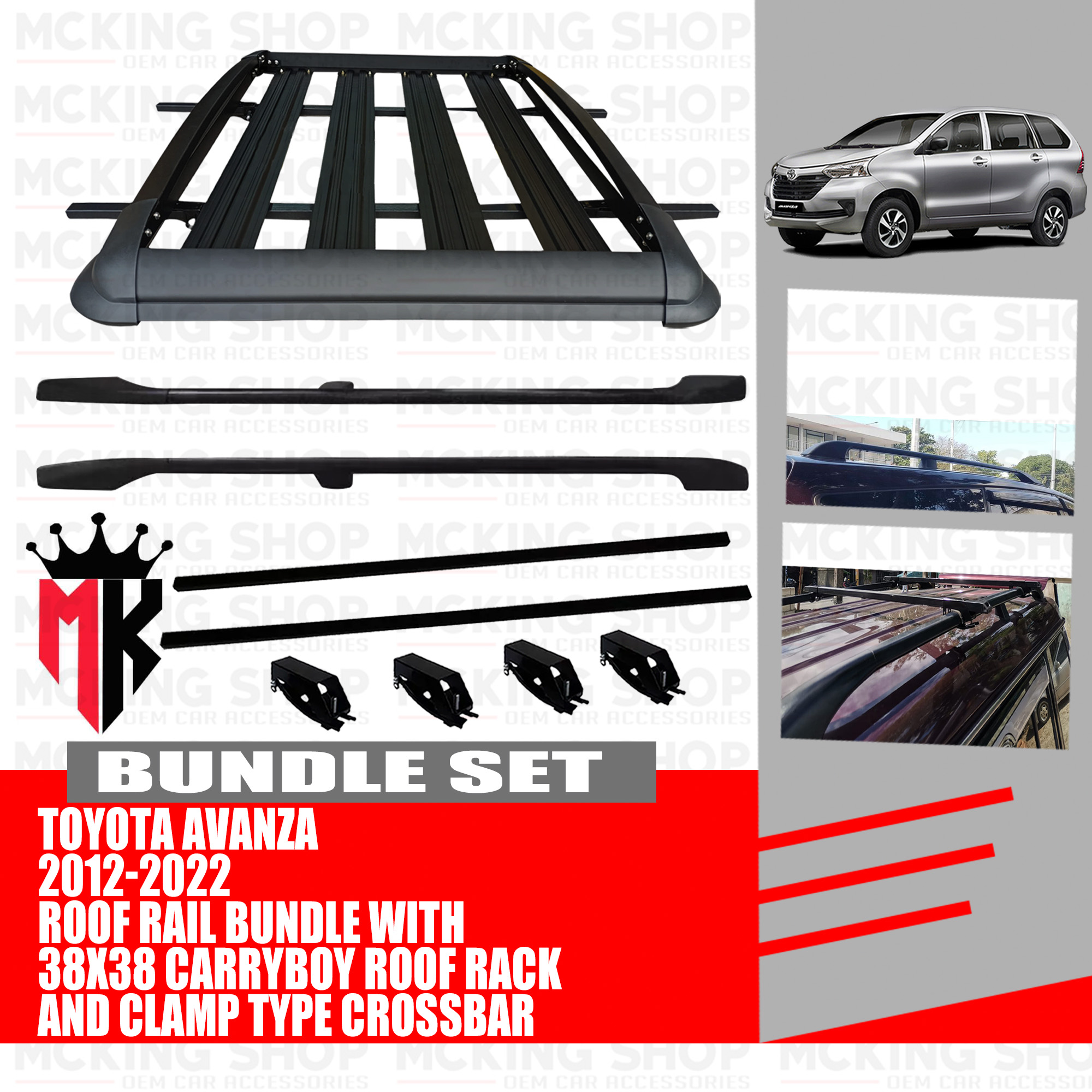 Toyota Avanza 2012-2022 CARRYBOY 38x38 Roof Rack / Roofrack Top Load ...