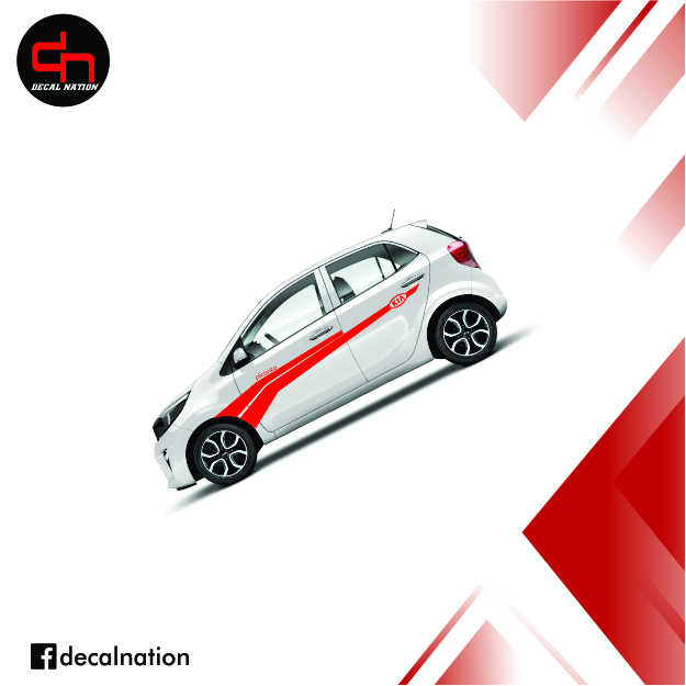 Kia Picanto Basic Decals Design 2 all red colors | Lazada PH